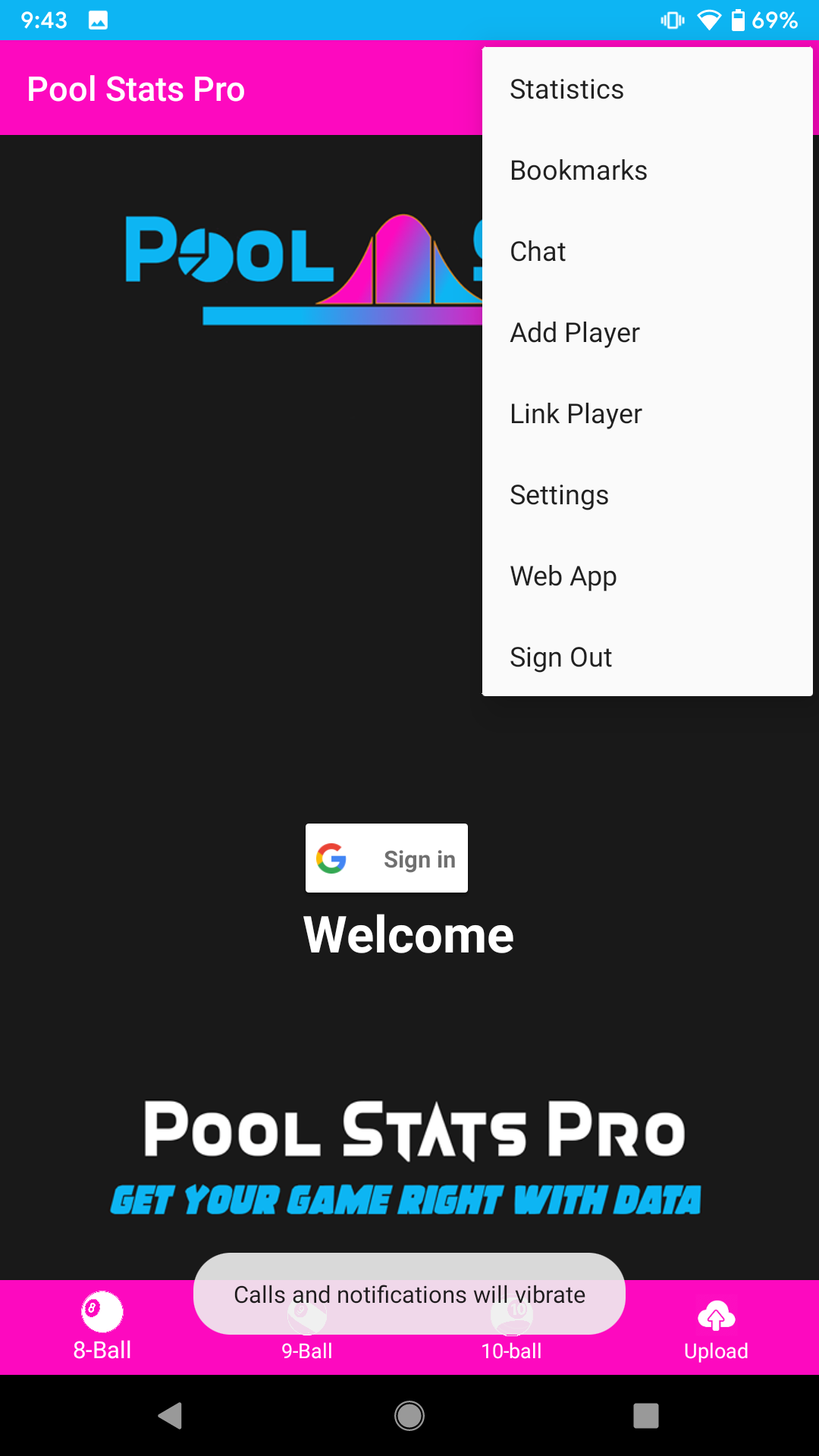 App – Pool Stats Pro + Metabase