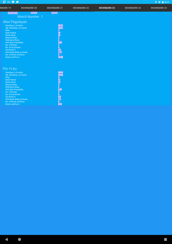 App – Pool Stats Pro + Metabase